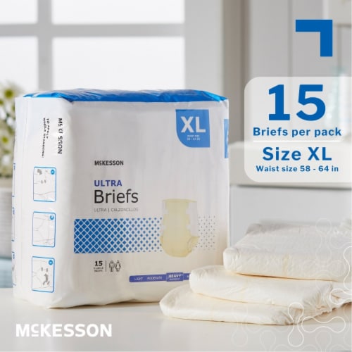 Mckesson Ultra Adult Incontinence Brief Xl Heavy Absorbency Contoured