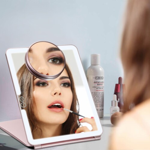Led Folding Makeup Mirror For Travel Fitnate Portable Vanity Mirror