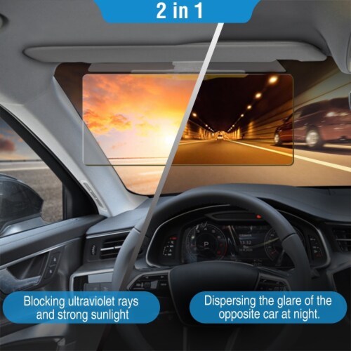 2 In 1 Anti Glare Auto Sun Visor Day Night Driving Hd Clip Sun Shield Blocker Anti Dazzle Uv 1 unit Mariano s