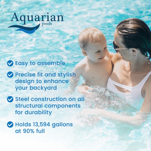 Aquarian Pools Khaki Venetian 18ft x 52in Outdoor Above Ground Swimming ... Aquarian Pools Khaki Venetian 18ft x 52in Outdoor Above Ground Swimming ...
