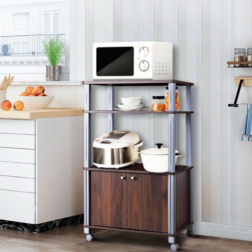 Slickblue Microwave Rack Stand Rolling Storage Cart 1 Unit Fry s Food Stores