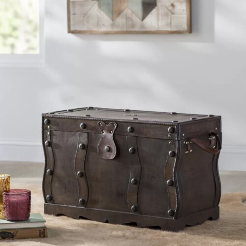 Vintiquewise Antique Style Distressed Wooden Pirate Treasure Chest Coffee Table Trunk One Size Pick n Save
