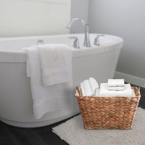 Water Hyacinth Wicker Large Square Storage Laundry Basket with Handles ... Water Hyacinth Wicker Large Square Storage Laundry Basket with Handles ...