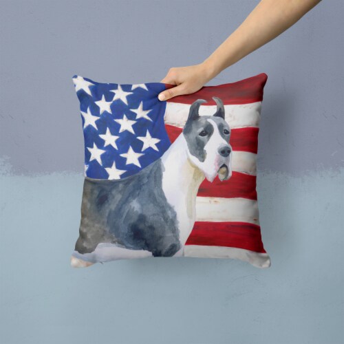 Carolines Treasures Bb9643pw1414 Harlequin Great Dane Patriotic Fabric