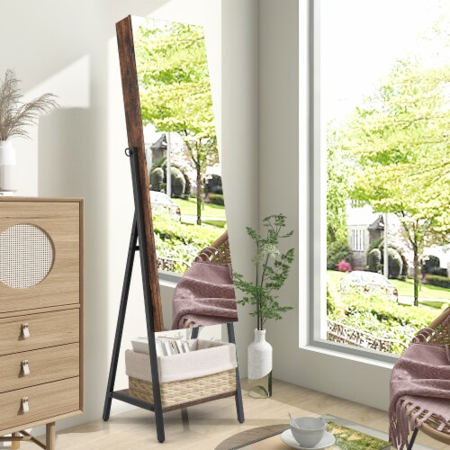 Slickblue Freestanding Jewelry Cabinet with Full Length Mirror Rustic Brown 1 Unit Fred Meyer