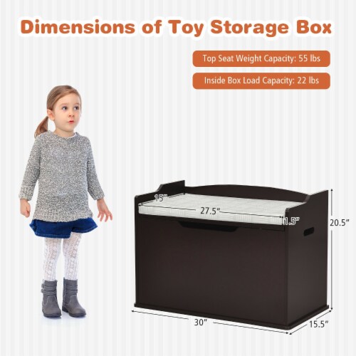 Slickblue Kids Toy Wooden Flip top Storage Box Chest Bench with Cushion Hinge 1 Unit Foods Co