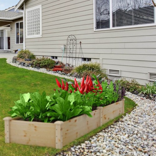 Slickblue Wooden Raised Garden Bed Outdoor For Vegetables Flowers Fruit