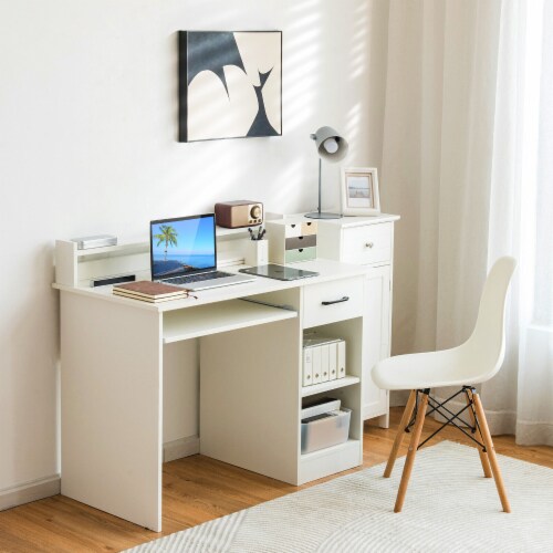 Laptop table with keyboard drawer store