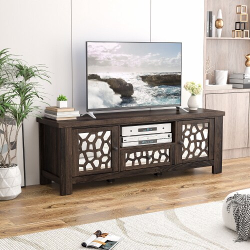 Tv stand with mirror doors store