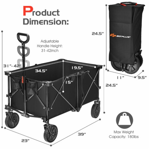 Costway Collapsible Folding Wagon Cart Outdoor Utility Garden Trolley ... Costway Collapsible Folding Wagon Cart Outdoor Utility Garden Trolley ...