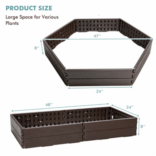 Gymax 2pcs Raised Garden Bed Set Outdoor Planter Box For Vegetable