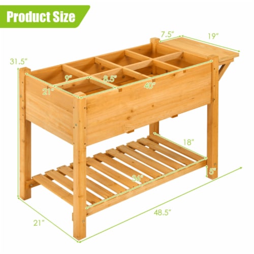 Gymax Raised Garden Bed Elevated Planter Box Kit W 8 Grids And Folding