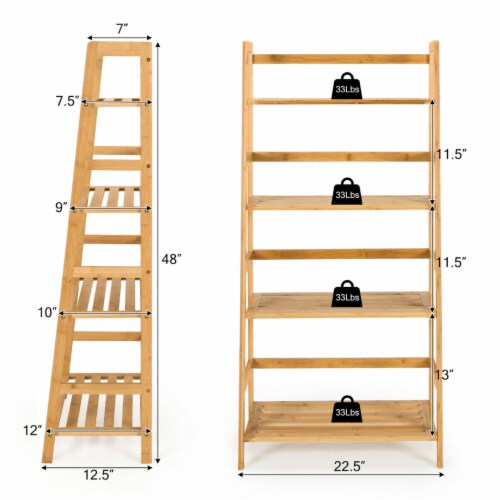 Bamboo ladder shelf bathroom store