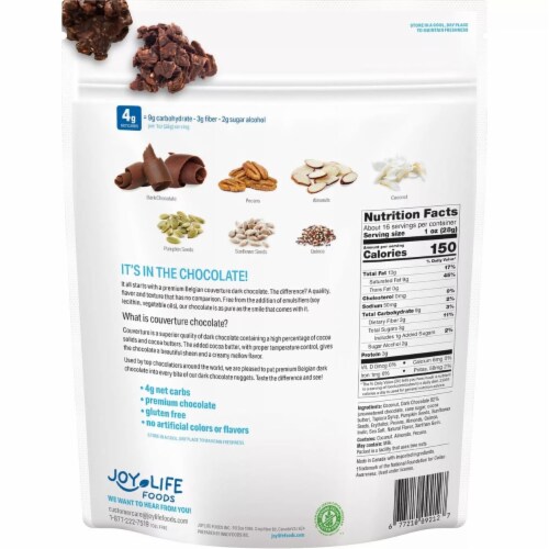Joy Life Foods Dark Chocolate Keto Clusters, 16 Ounce, 1 unit - Ralphs Joy Life Foods Dark Chocolate Keto Clusters, 16 Ounce, 1 unit - Ralphs