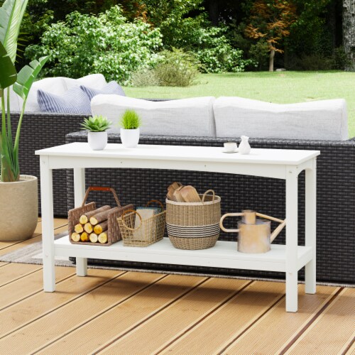 White outdoor console table store