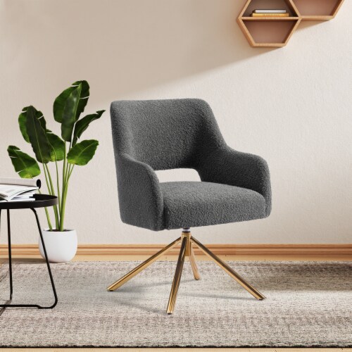 WestinTrends Mid Century Modern Wide Boucle Swivel Accent Arm Chair Set of 2 Gray 1 Set Gerbes Super Markets