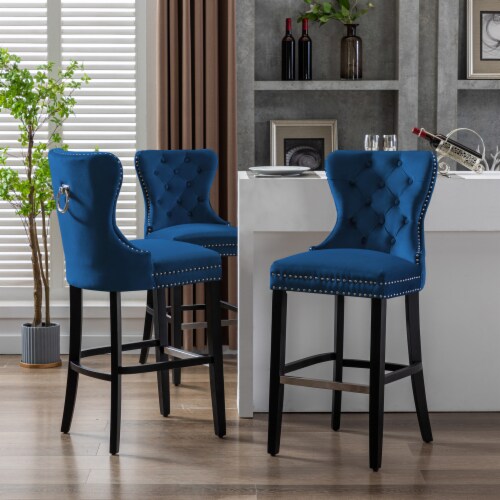 Velvet bar stools set of 3 store