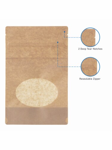 Stand Up Pouches Kraft Paper Resealable Stand Up Pouch With Window