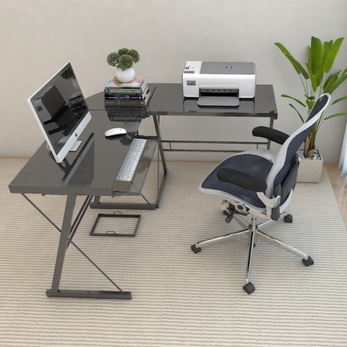 Ryan Rove Madison Contemporary 3 Piece Corner Space Saving L Shaped Computer Desk Black 1 unit Ralphs