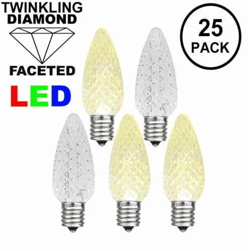 25 Pack C9 Led Twinkle Outdoor Christmas Replacement Bulbs Blue C9