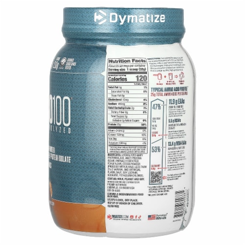 Dymatize ISO100 Hydrolyzed 100 Whey Protein Isolate Chocolate Peanut Butter 1.43 1.43 lb Fry s Food Stores