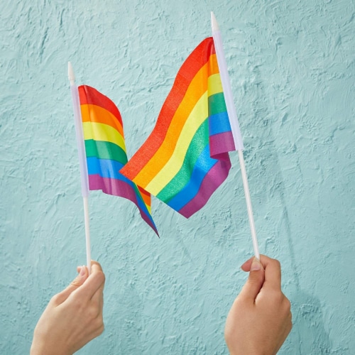 Rainbow Flags Gay Pride Handheld Lgbtq Stick Flags 12 75 In 12 Pack