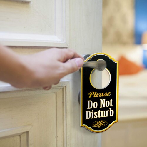 Bigtime Signs 5 Pack Gold Please Do Not Disturb Door Hanger Sign 8x4