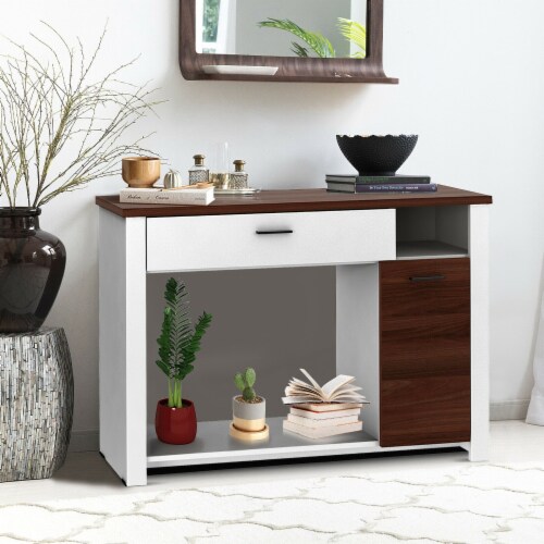 Slickblue 48 Inch Console Table with Drawer and Cabinet 1 Unit Fry s Food Stores