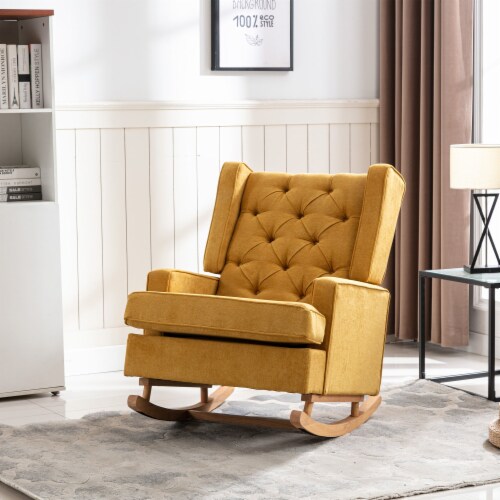 Mustard yellow rocking chair store