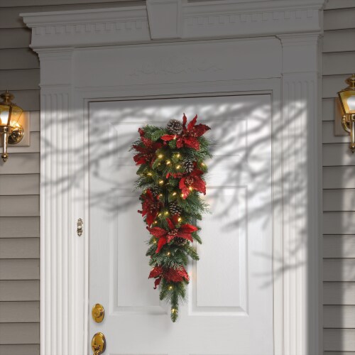 National Tree Company Pre Lit Artificial Christmas Teardrop Green