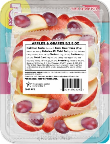 Crunch Pak® Grab 'n Go Apples & Grapes Snack Packs, 5 ct / 2.5 oz - Fry ... Crunch Pak® Grab 'n Go Apples & Grapes Snack Packs, 5 ct / 2.5 oz - Fry ...