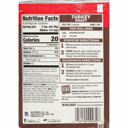 Mccormick Turkey Gravy Mix, 24 pk / 0.87 oz - Kroger Mccormick Turkey Gravy Mix, 24 pk / 0.87 oz - Kroger