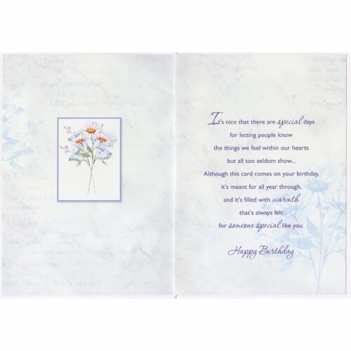 Designer Greetings Wishing You Birthday Blessings Sparkling Flowers