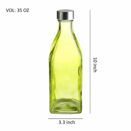 WHOLE HOUSEWARES | 34 Oz Clear Glass Bottle W/ Stainless Steel Leak ... WHOLE HOUSEWARES | 34 Oz Clear Glass Bottle W/ Stainless Steel Leak ...