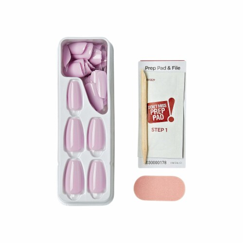 Kiss Impress Color Long Lasting Medium Coffin Press On Nails 30 Pieces