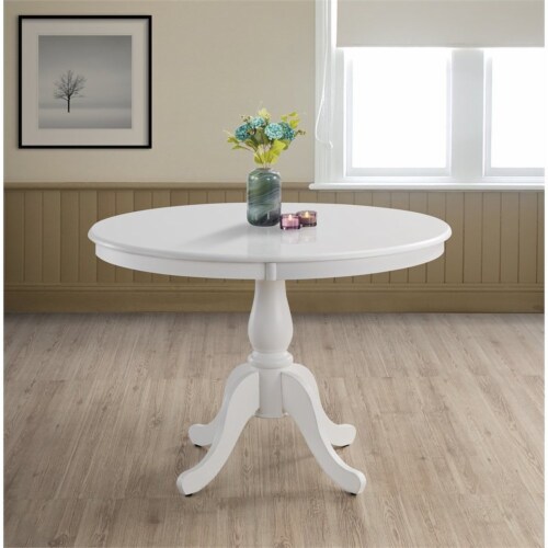 Carolina Classics Fairview 42 Round Pedestal Dining Table in White 1 Fred Meyer
