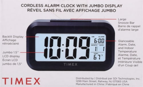 Timex® Portable Battery Operated Alarm Clock with Large Display, 1 ct ... Timex® Portable Battery Operated Alarm Clock with Large Display, 1 ct ...