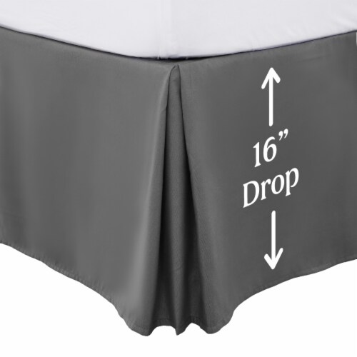 Lux Decor Collection Microfiber Pleated Bed Skirt 16 Tailored Drop