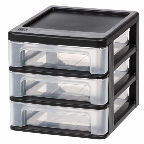 Iris Usa Compact 3 Drawer Plastic Desktop Storage Organizer Black 2
