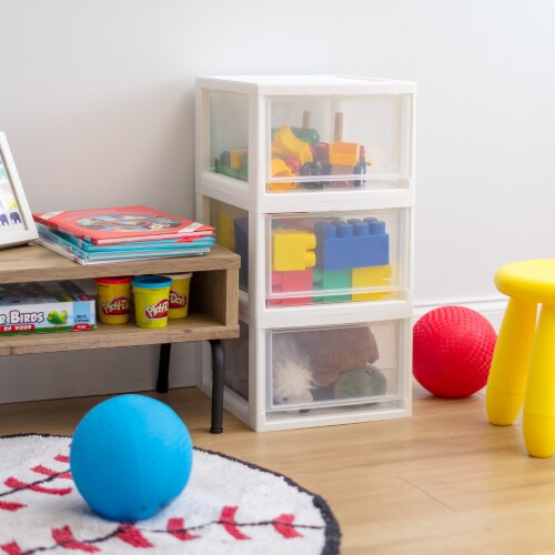 Iris Usa 3pack 14 5qt Stackable Plastic Storage Drawers White 3 Units