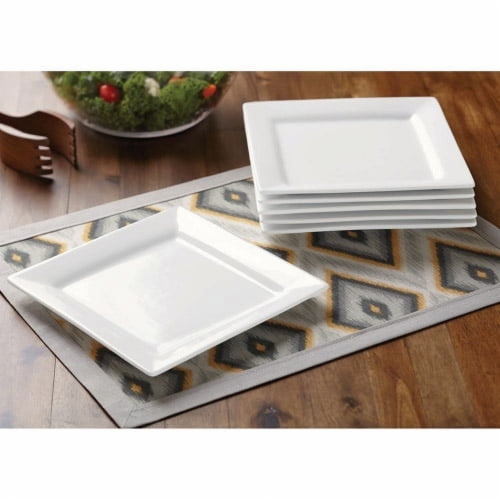 Better Homes And Gardens Square Porcelain Dinner Plates White Pack Of 6 Kroger