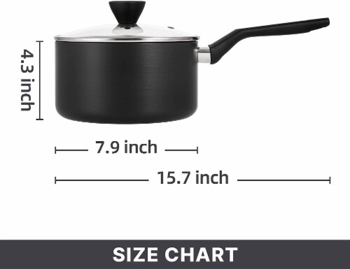 3 5 Qt Hard Anodized Aluminum Nonstick Sauce Pan In Black With Lid 1