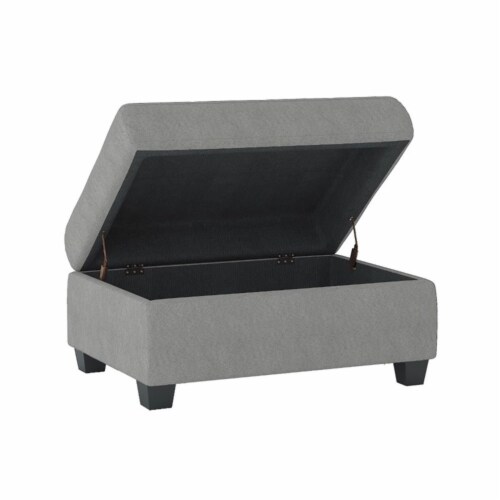 Grey microfiber ottoman store