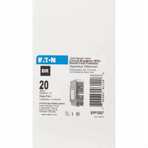 Eaton BR 20A Single-Pole GFCI Circuit Breaker BRP120GF, 1 - Kroger Eaton BR 20A Single-Pole GFCI Circuit Breaker BRP120GF, 1 - Kroger