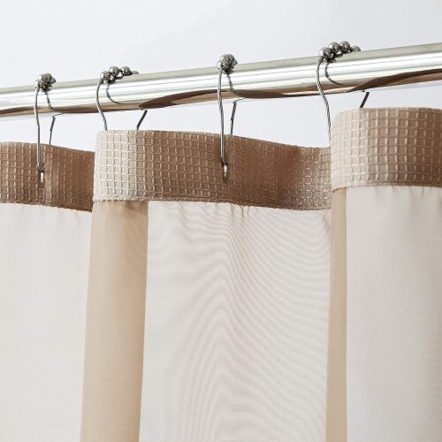 Dainty Home Waffle Weave Complete Shower Curtain With Detachable Fabric