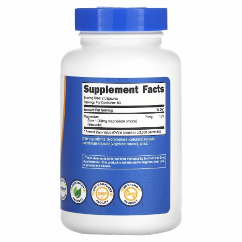 Nutricost Magnesium Orotate 1 000 Mg 120 Capsules 500 Mg Per Capsule