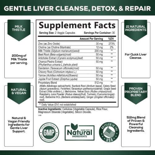 Gentle Liver Cleanse Detox And Repair Formula Herbal Liver Support