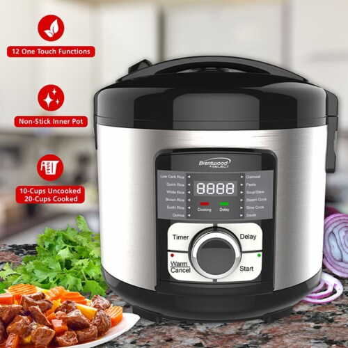 Brentwood Select 12 Function Stainless Steel Multi-Cooker in Black, One ... Brentwood Select 12 Function Stainless Steel Multi-Cooker in Black, One ...