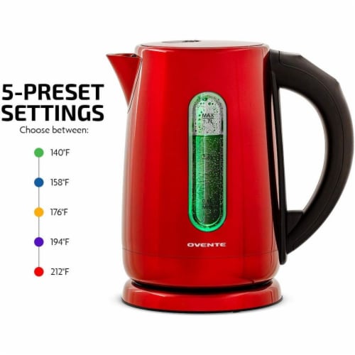 Ovente Electric Tea Kettle Stainless Steel Red 1 7l 1 7 L Frys