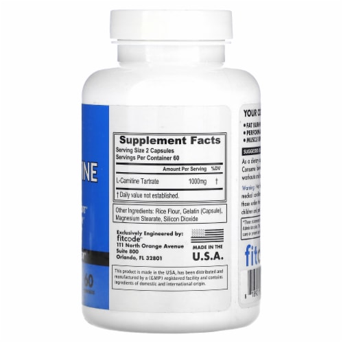 Fitcode L Carnitine Extra Strength 1 000 Mg 120 Capsules 500 Mg Per